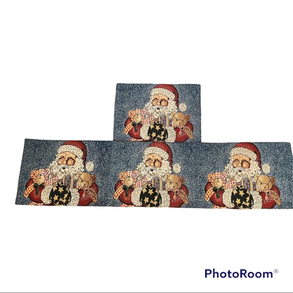 Kitchen | Vintage Santa Claus Table Runner And Placement | Poshmark